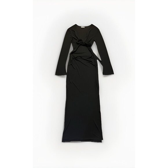 Ema Savahl | Dresses | Ema Savahl Sheer Black Tie Front Slit Open Side ...